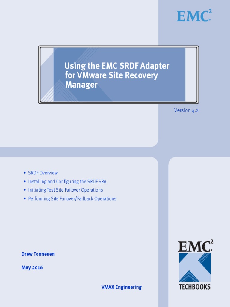 Using The EMC SRDF Adapter For VMware VCenter Site Recovery Manager | PDF | V Mware ...