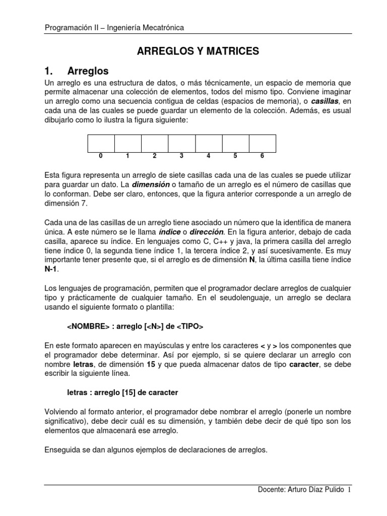 Arreglos y Matrices Java | PDF | Matriz (Matemáticas) | Estructura de datos de matriz