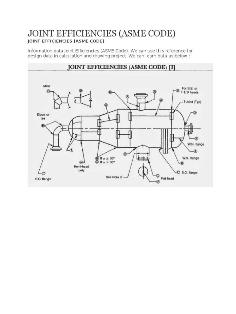 Joint Efficiencies (Asme Code) | PDF