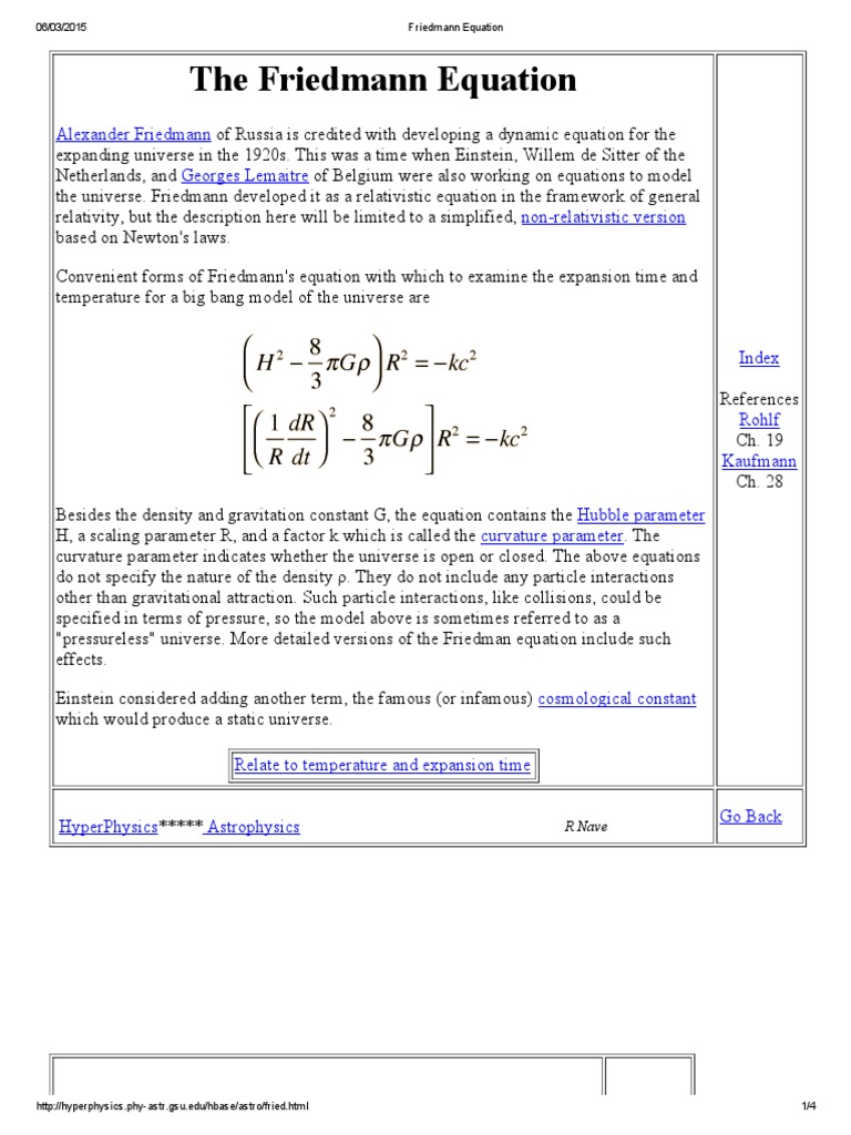 Friedmann Equation | Physical Cosmology | Universe