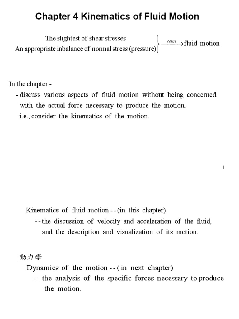 Chapter 4 Fluid Kinematics-2009 | PDF | Fluid Dynamics | Continuum Mechanics
