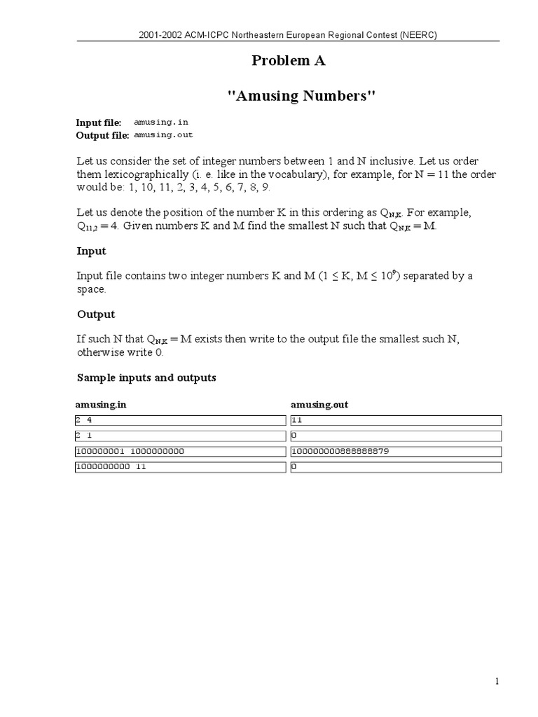 2001 2002 Acm Icpc Northeastern European Regional Contest en | PDF ...