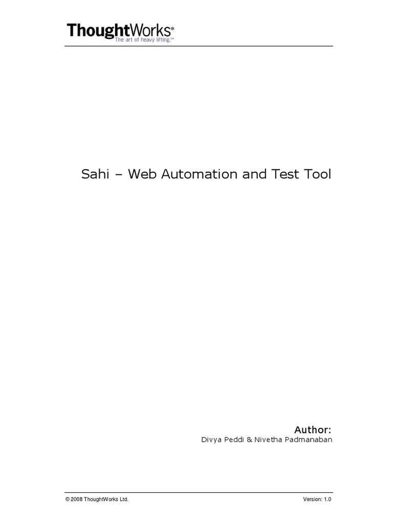 Sahi Tutorial | PDF | Web Application | Proxy Server