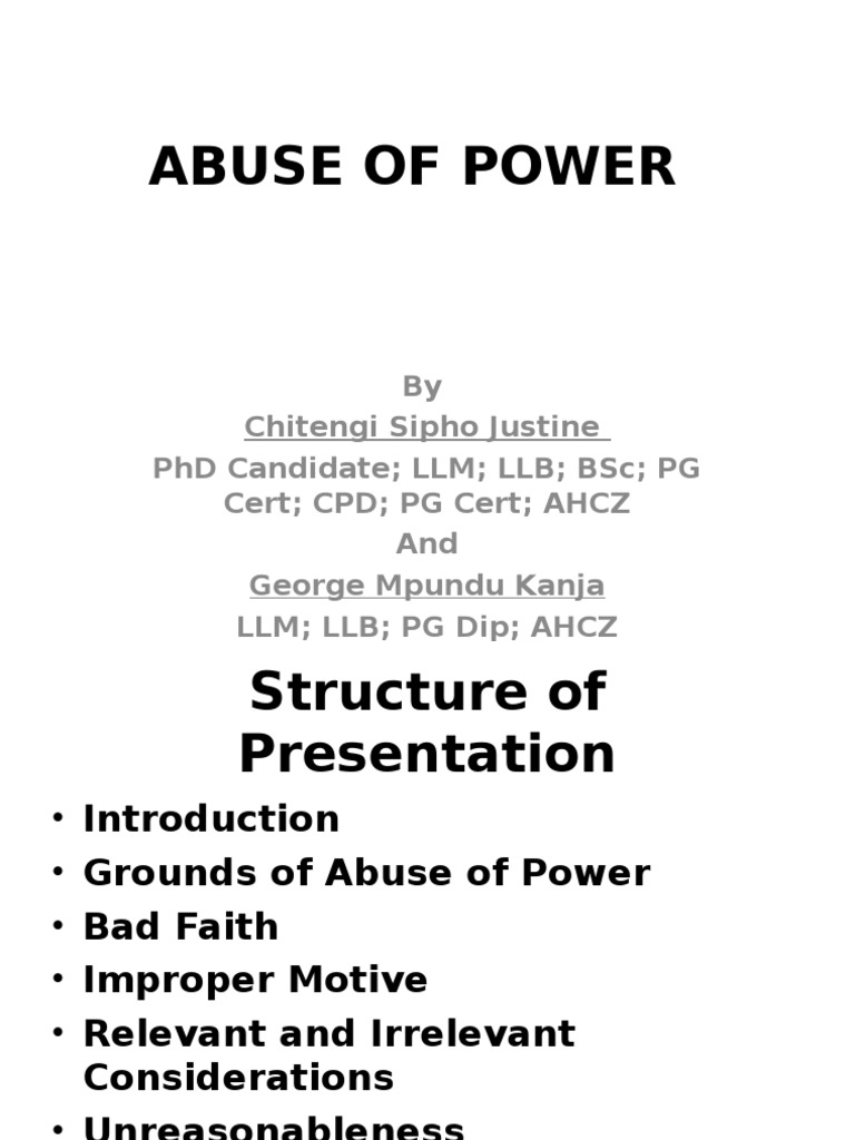 Abuse of Power 2 | PDF | Government Information | Virtue