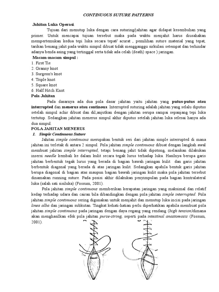 KONTINUITAS POLA JAHITAN LUKA | PDF