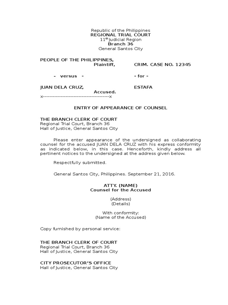Entry of Appearance as Collaborating Counsel | PDF