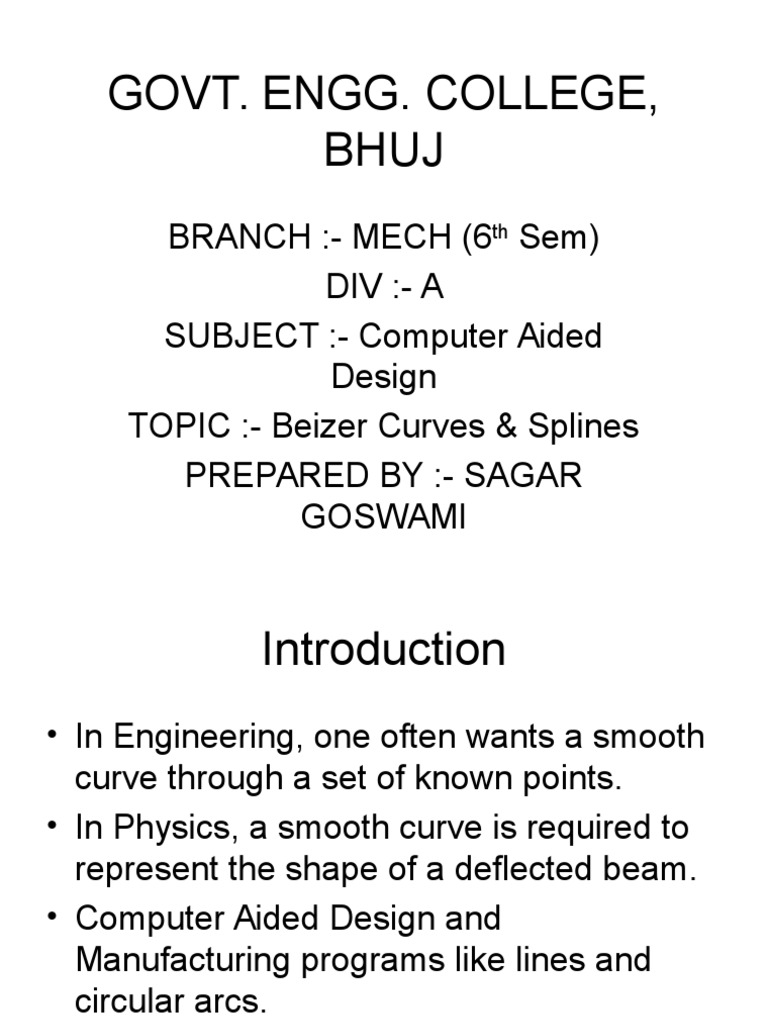 Bezier Curves and Splines (CAD) | PDF | Science & Mathematics