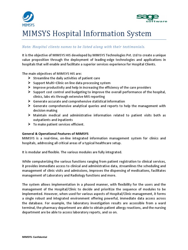 Hospital Information System | PDF | Electronic Health Record | Surgery
