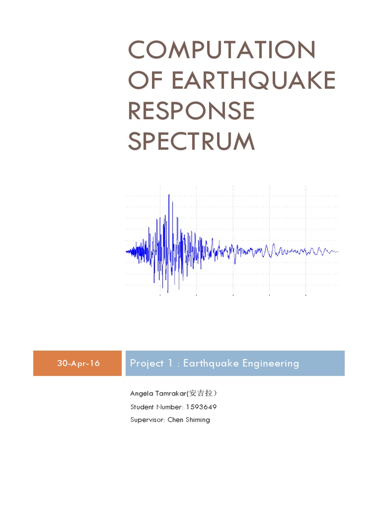 Computation of Earthquake Response Spectrum | PDF | Spectrum | Spectral Density
