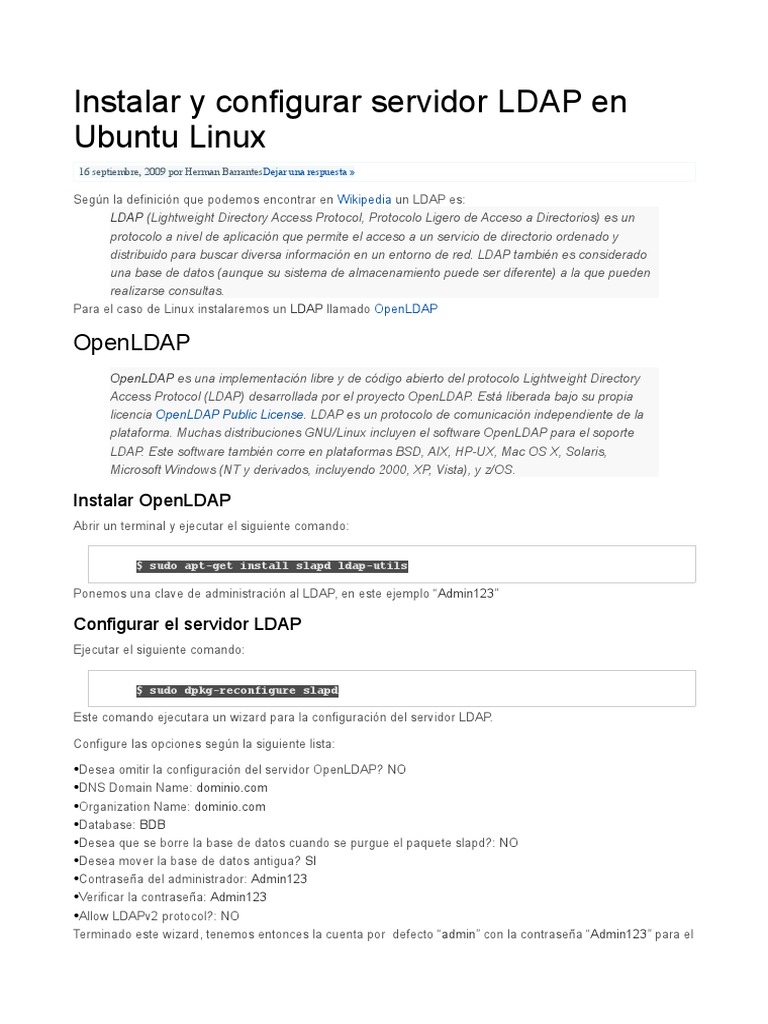 Ldap Ubuntu | PDF | Unix | Software