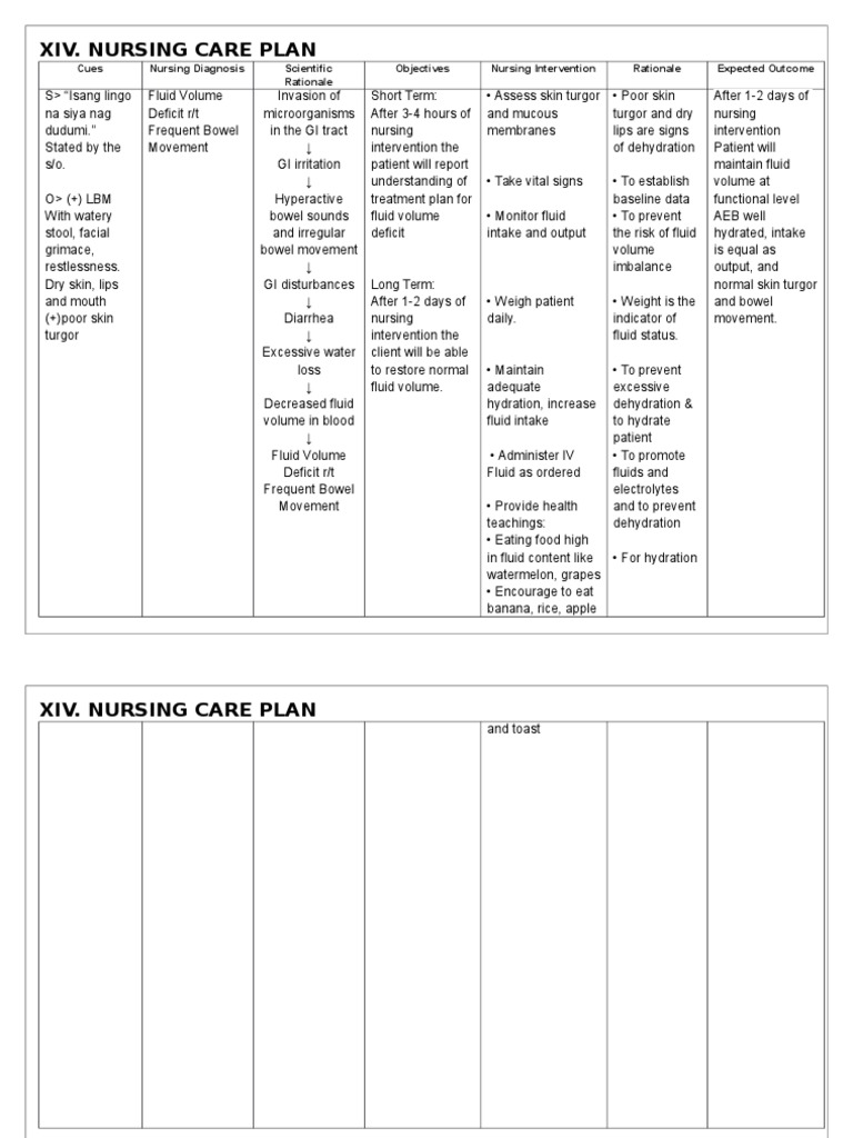 Nursin Care Plan For Gastroenteritis | PDF | Dehydration | Pain