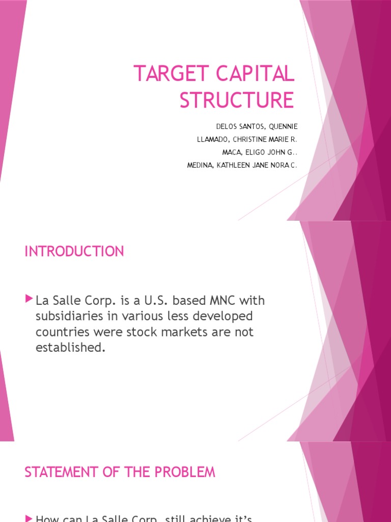 Target Capital Structure | PDF | Debt | Capital Structure