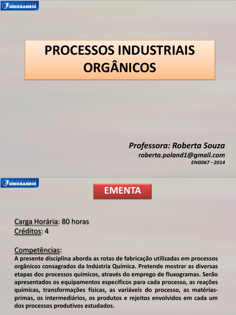 Aula 2 - Processos Industriais | PDF | Solução | Biodiesel