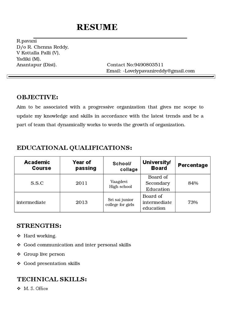 Pavani Resume | PDF