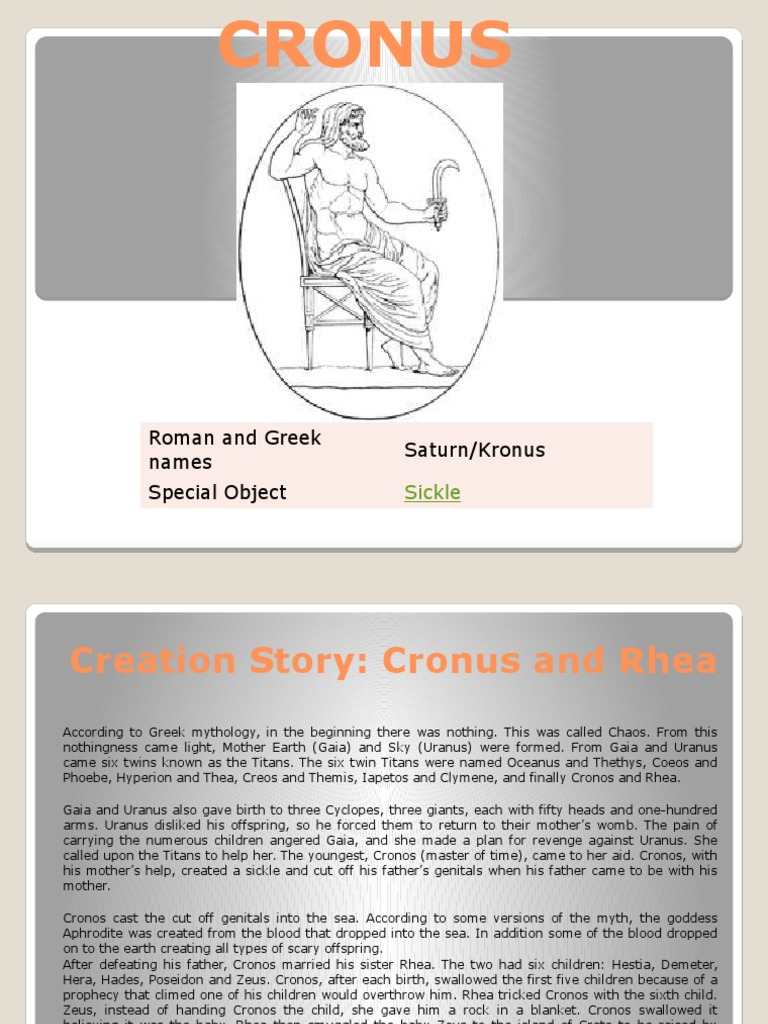 Roman and Greek Names Saturn/Kronus Special Object: Sickle | PDF ...