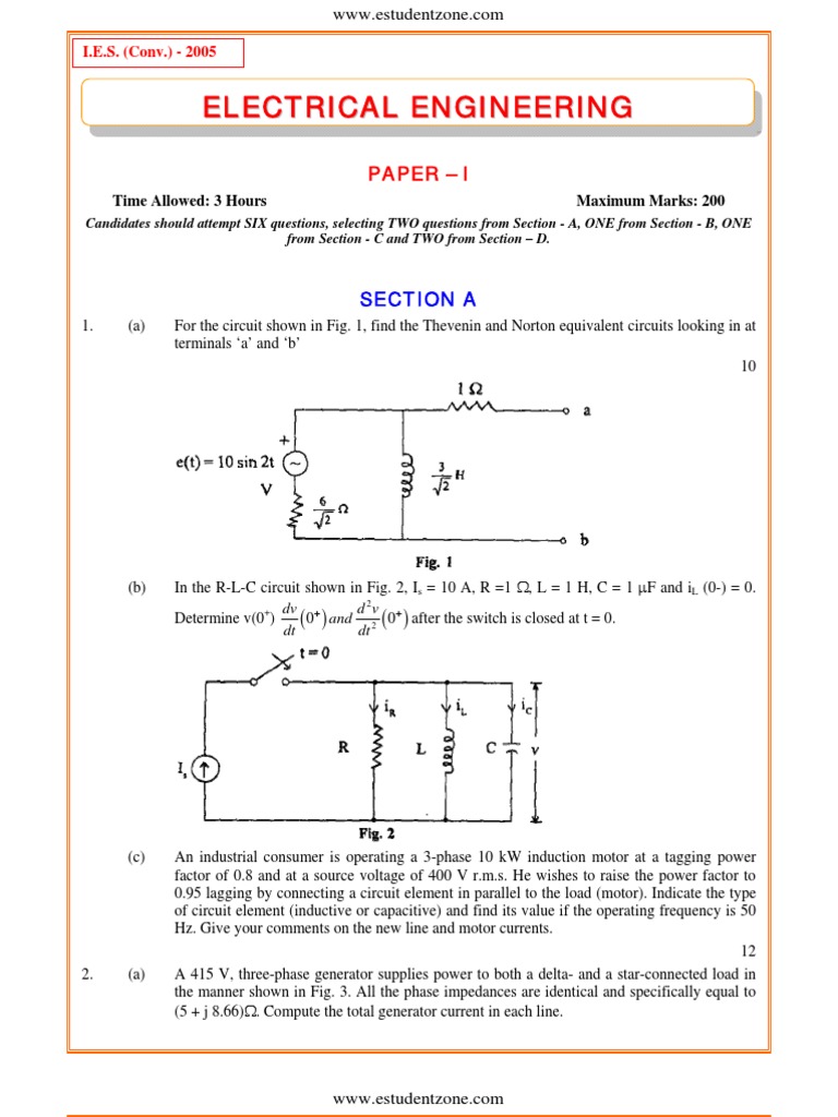 Electrical Engineering Exam | PDF | Electrical Resistivity And ...