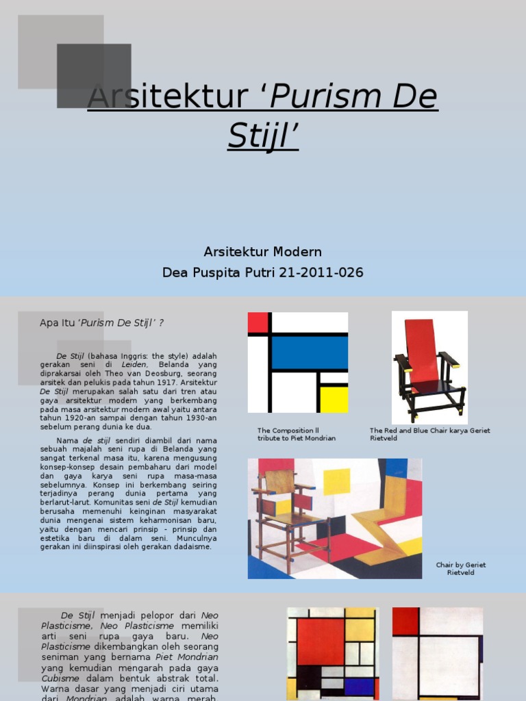 Arsitektur Purism De Stijl dan Tokohnya | PDF