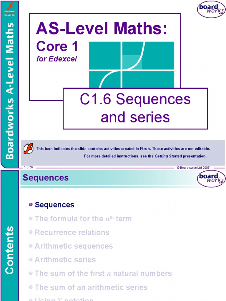 C1.6 Sequences and Series | PDF | Summation | Series (Mathematics)