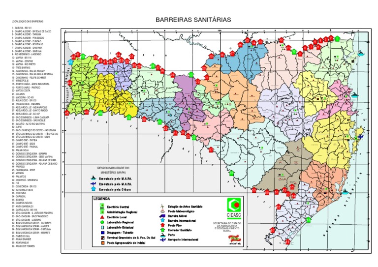 Mapa Barreiras Sanitrias Site Cidasc 260820111 | PDF | Água | Natureza