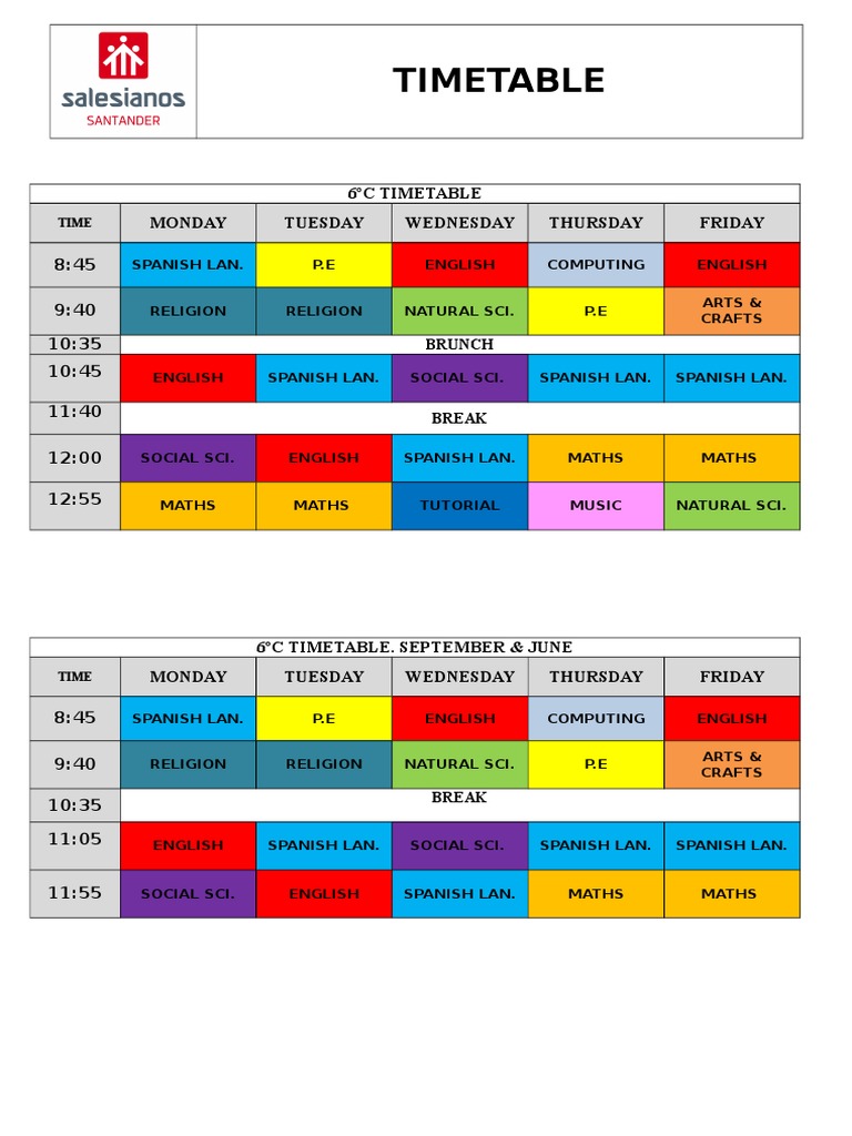 Timetable | PDF