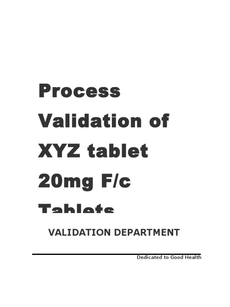 XYZ Tablet 20mg FCT | PDF | Chemical Substances | Chemistry