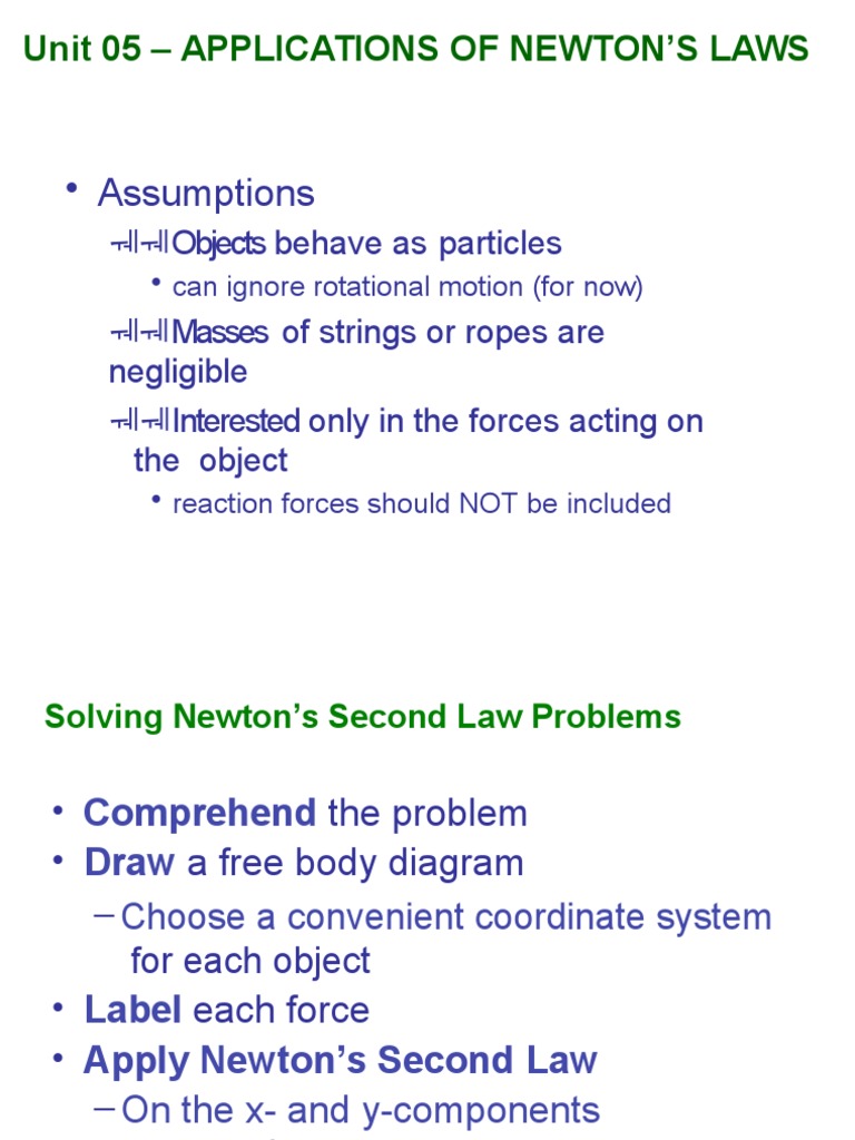 Applications of Newton's Laws | PDF | Friction | Tension (Physics)