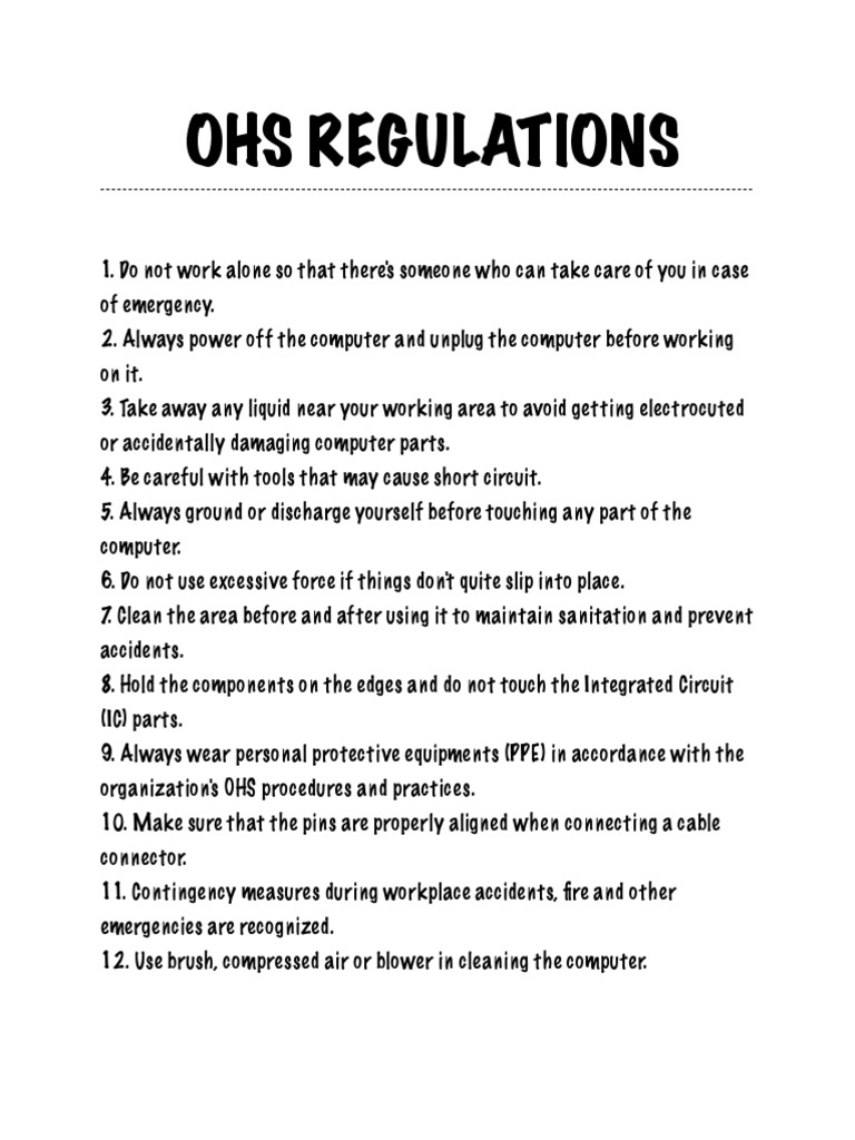 Ohs Regulations | Download Free PDF | Electrical Components | Equipment