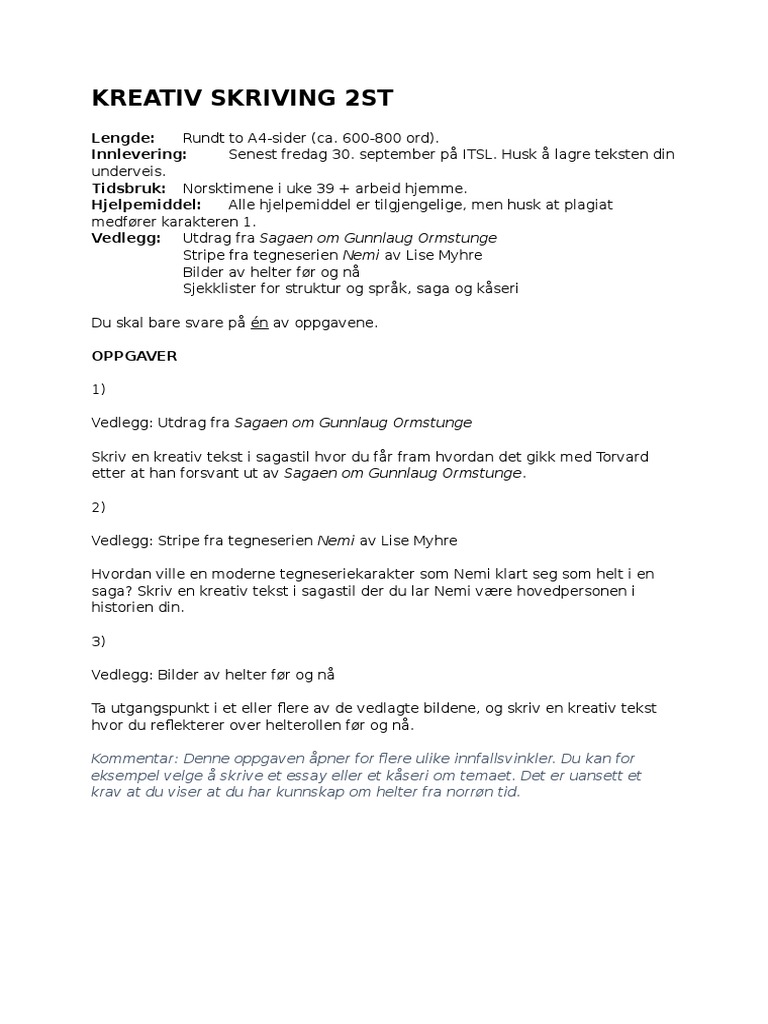 Kreativ Skriving 2ST | PDF