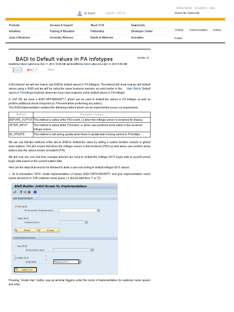 Badi To Default Values In Pa Infotypes Scn Pdf Runtime System Parameter Computer