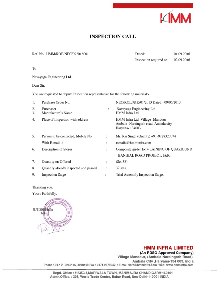 Inspection Call Set38 | PDF | Technology & Engineering