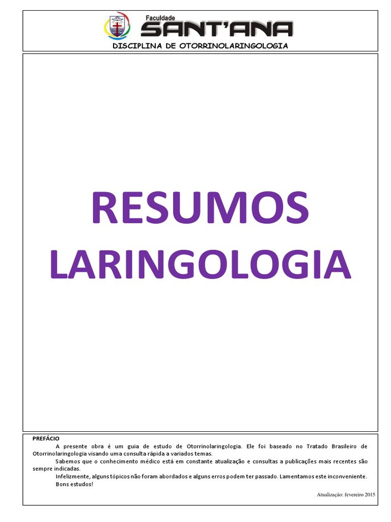 Guia de Estudo em Laringologia | PDF | Laringe | Anatomia