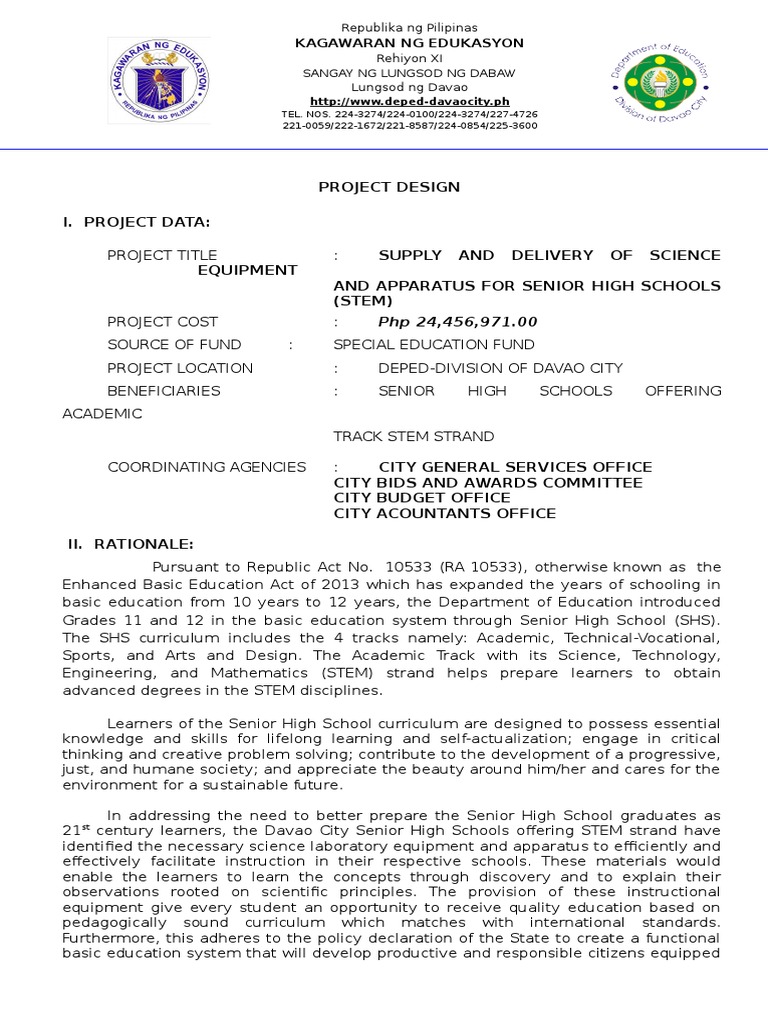 Stem Equipment FOR SHS | PDF | Science, Technology, Engineering, And ...