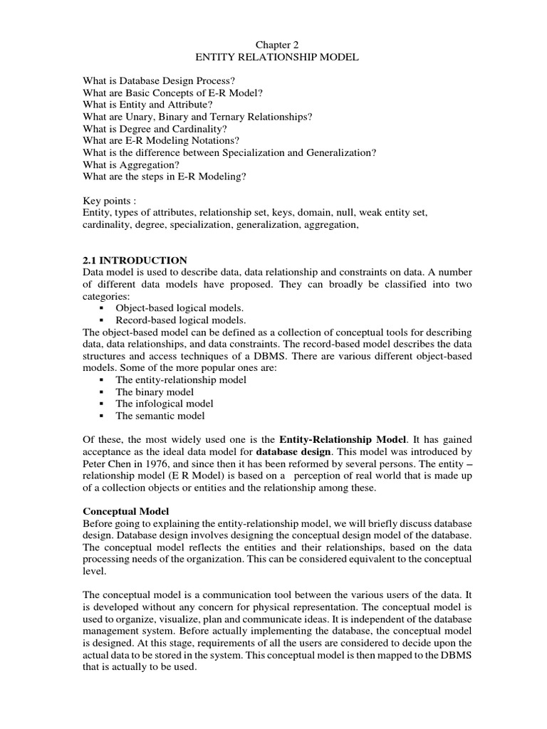 Entity Relationship Model PDF | PDF | Conceptual Model | Inheritance (Object Oriented Programming)