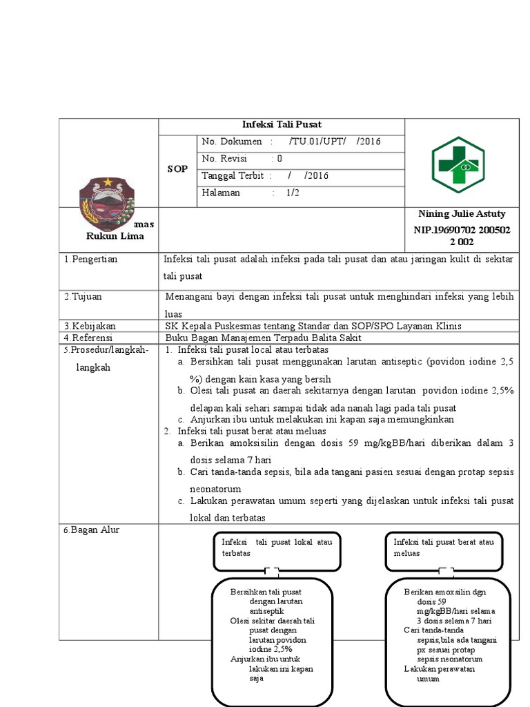 SOP Infeksi Tali Pusat | PDF