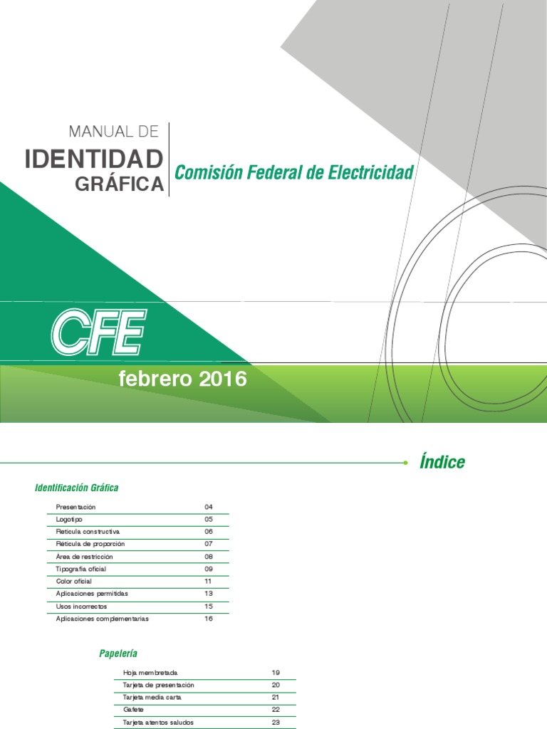 Manual de Identidad Gráfica Cfe | PDF | Tipografía | Color
