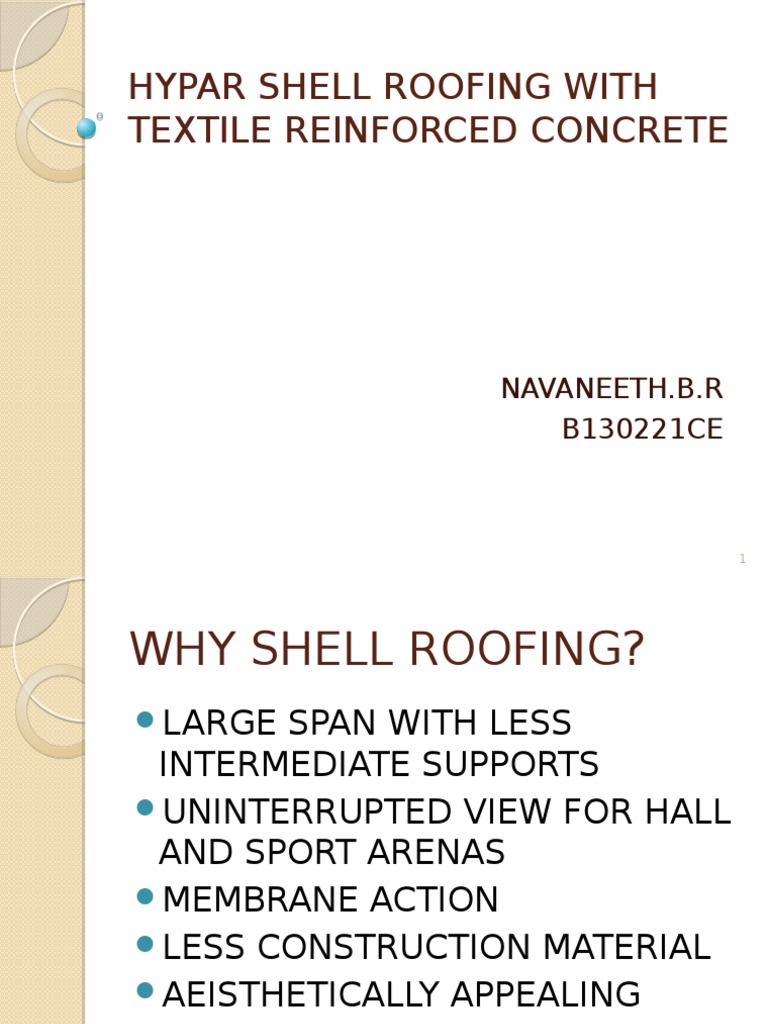 Hypar Shell Roofing With TRC | PDF | Reinforced Concrete | Concrete