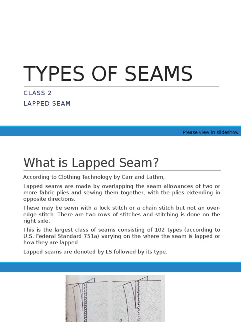 Lapped Seams | Seam (Sewing) | Sewing