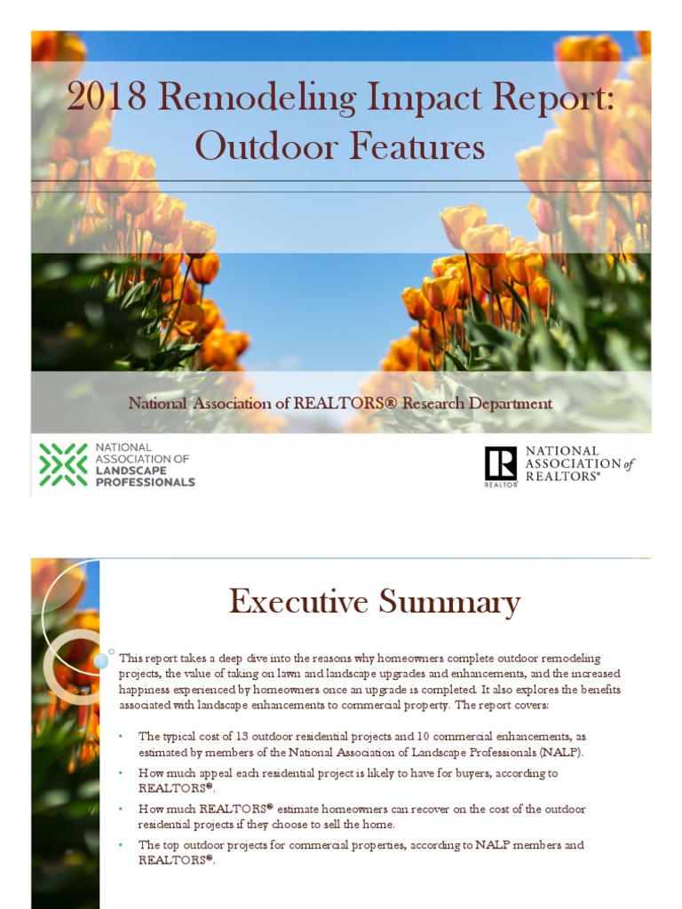 Outdoors Remodeling Impact Report | PDF | National Association Of ...