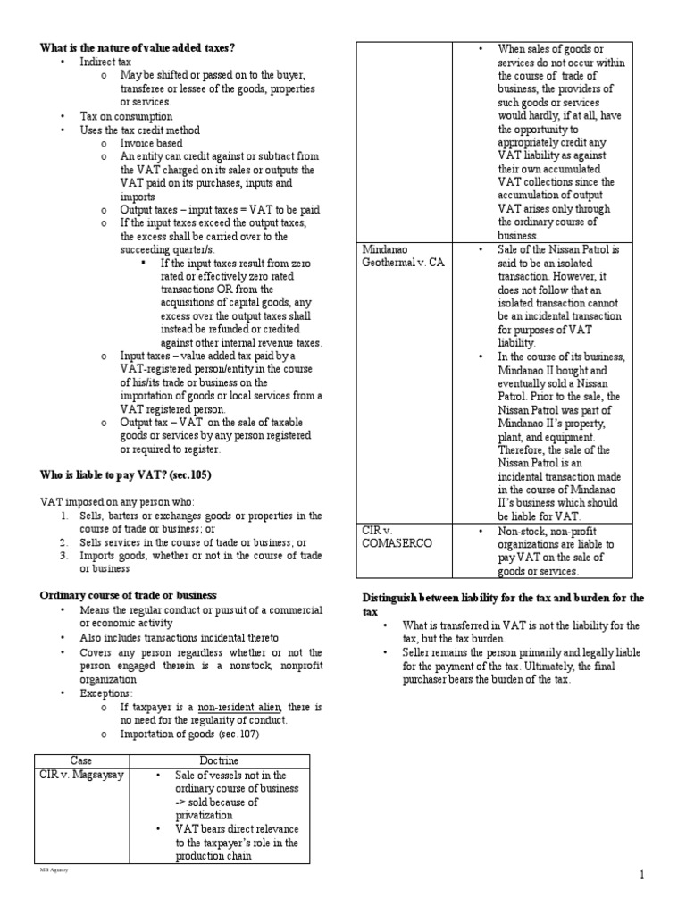 VAT Reviewer | PDF | Value Added Tax | Invoice