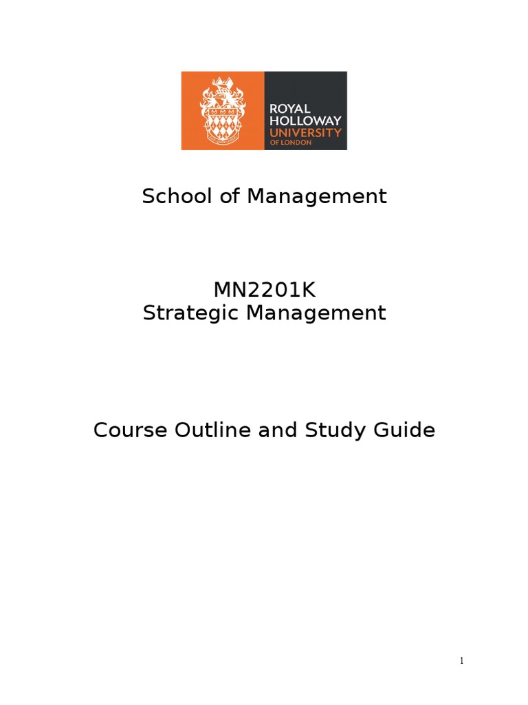 Strategic Management Course Outline | PDF | Strategic Management ...