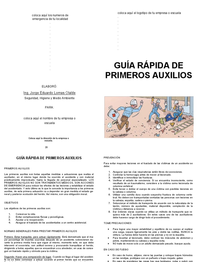 Guía Rápida de Primeros Auxilios | PDF | Reanimación cardiopulmonar | Quemar