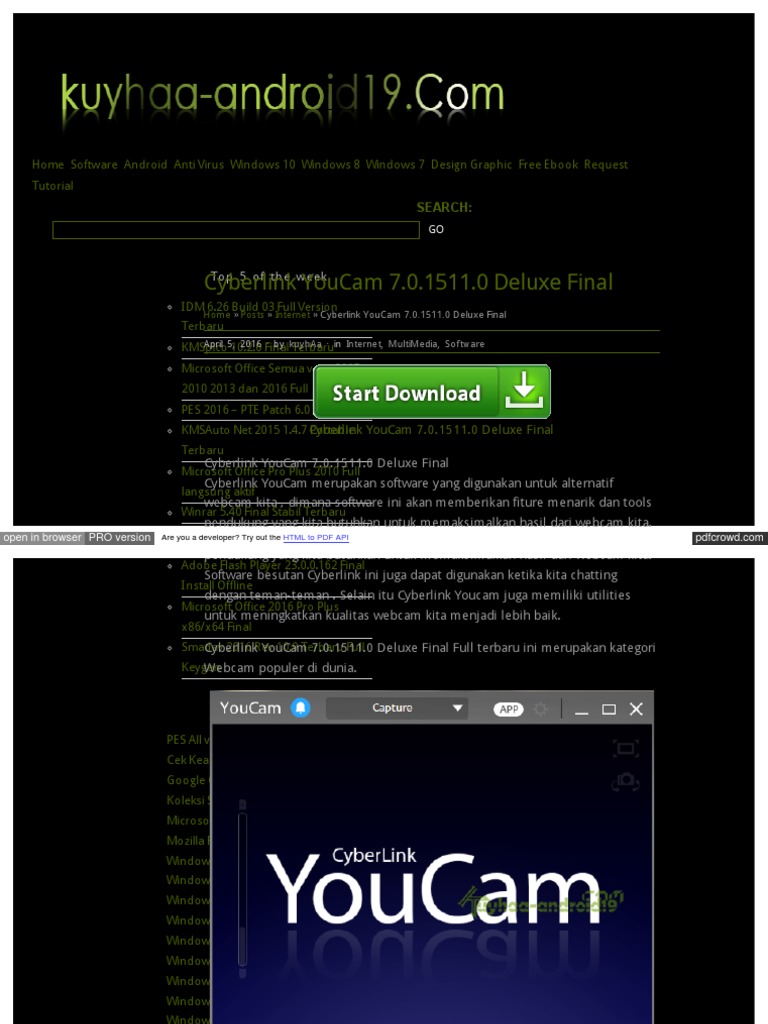 WWW Kuyhaa Android19 Com Cyberlink Youcam Deluxe Full HTML | PDF