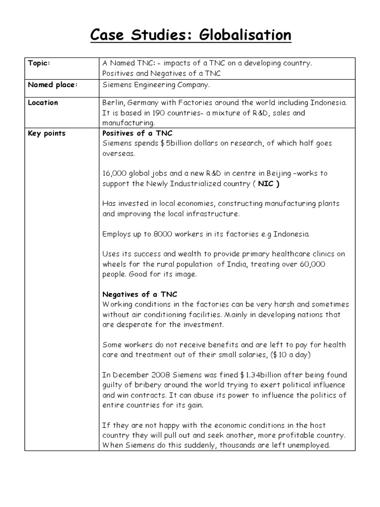 Globalisation Case Studies | PDF | Biogas | Economies