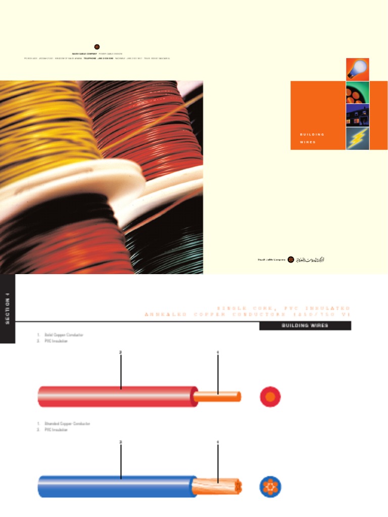 Saudi Cable Company Building Wires Guide | PDF | Electrical Wiring | Cable