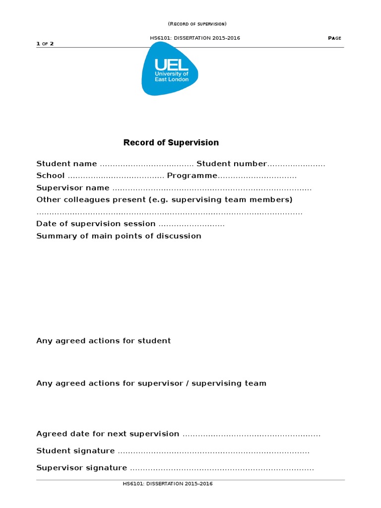 Record of Supervision (1) - 1 | PDF