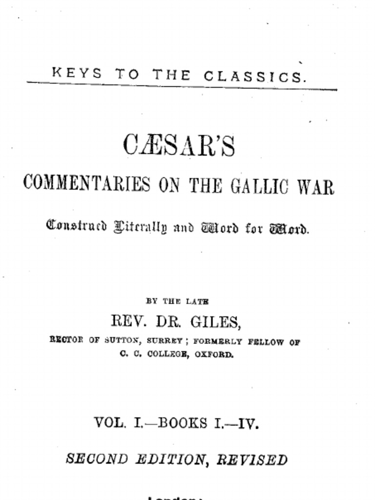 Caesars Commentaries On The Gallic War | PDF