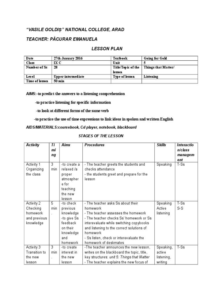 Things That Matter Unit 5 | PDF | Lesson Plan | Semiotics