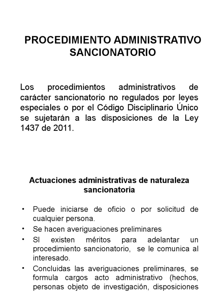 Procedimiento Sancionatorio Administrativo | PDF | Gobierno | Justicia