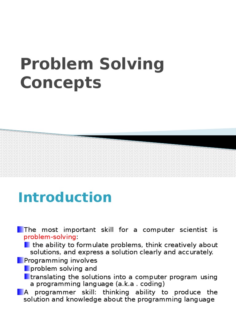 Problem Solving Concepts Pdf Algorithms Computer Program