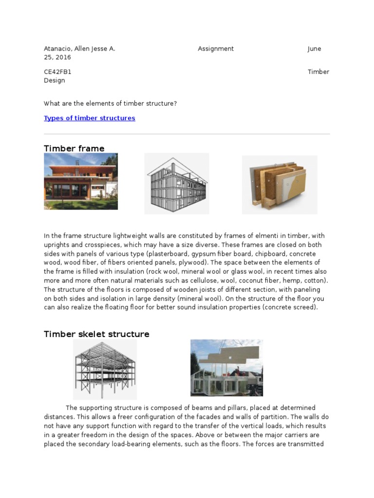 Timber Frame: Types of Timber Structures | PDF